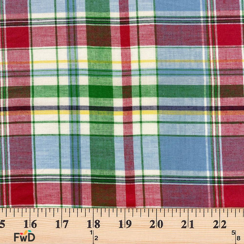 Madras Plaid Fabric (Style 15981) 100% Cotton 44/45" Wide $4.99/Yard