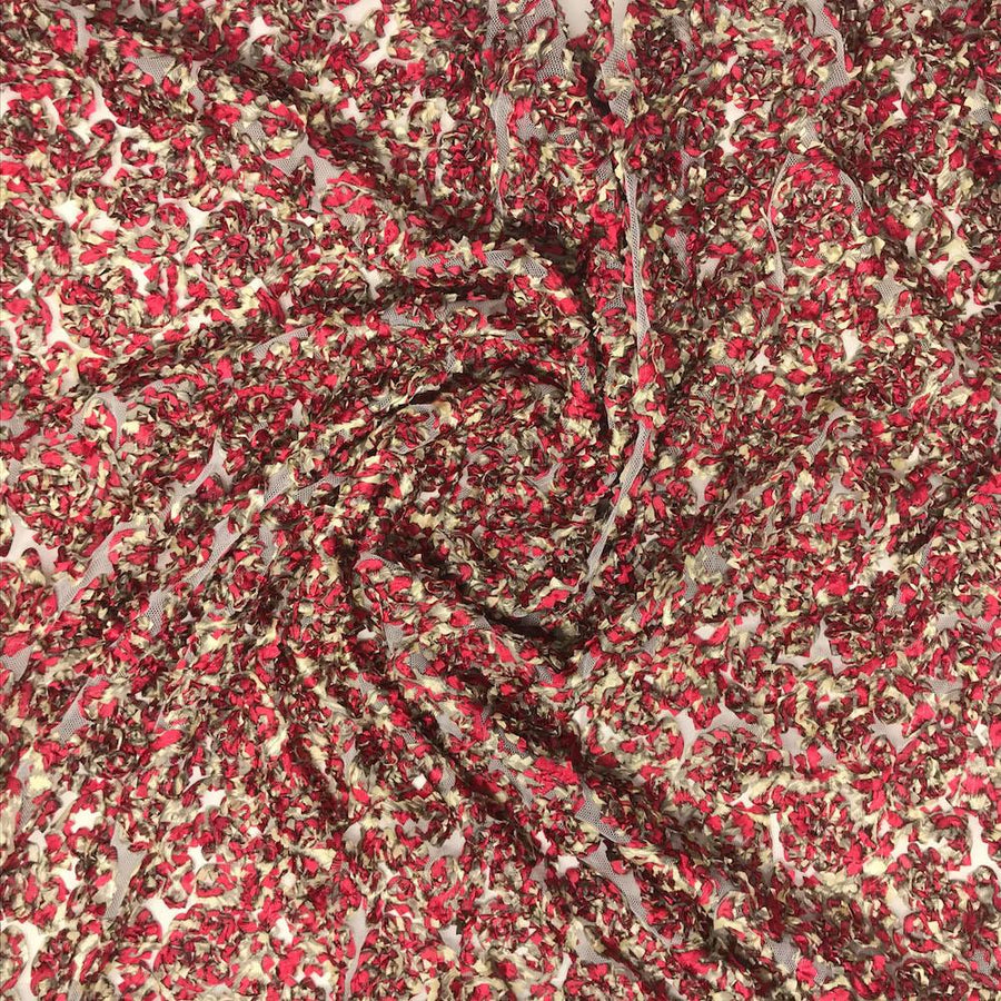 Multi Colored Ribbon Lace on Mesh Fabric 50" Wide Sold By The Yard