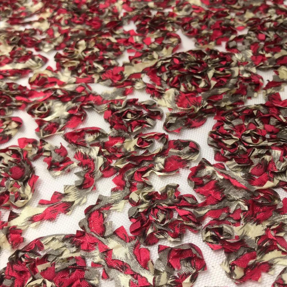 Multi Colored Ribbon Lace on Mesh Fabric 50" Wide Sold By The Yard