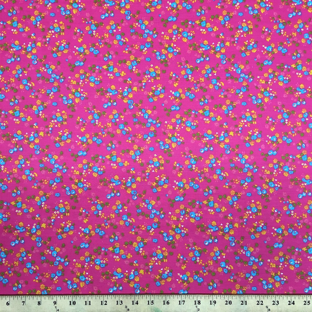 Pink Nancy Print Fabric Cotton Polyester Broadcloth 60"