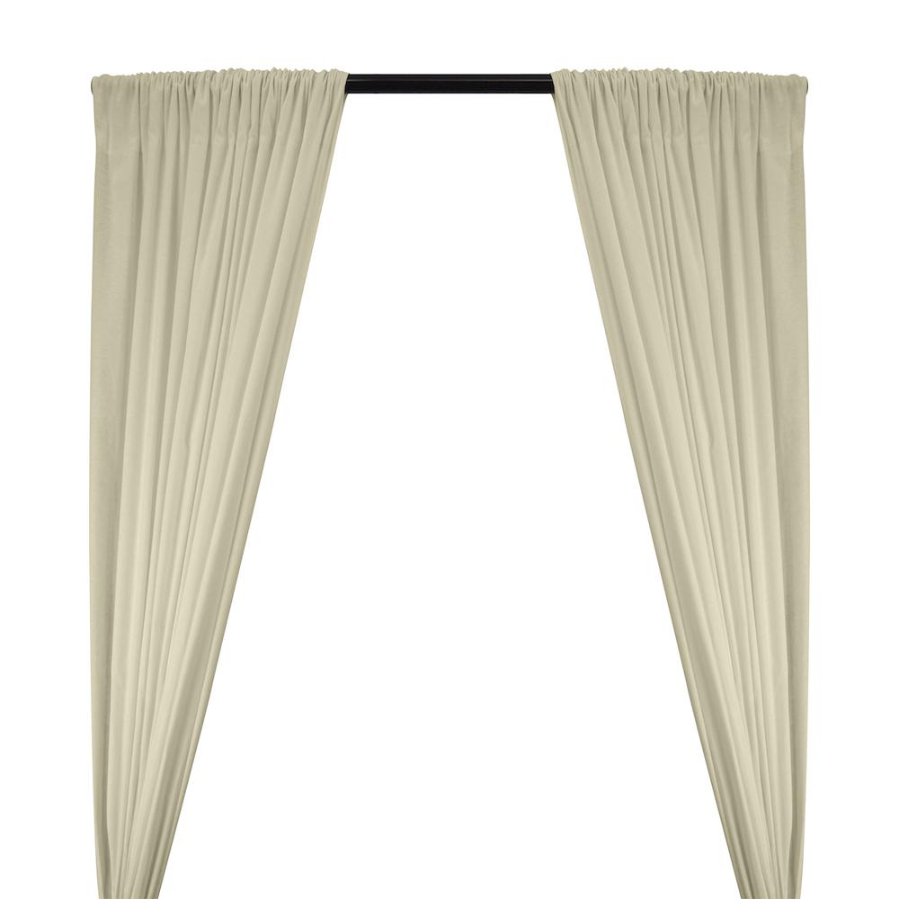 Natural Cotton Flannel Fabric Curtains with Pockets for Pipe Drape