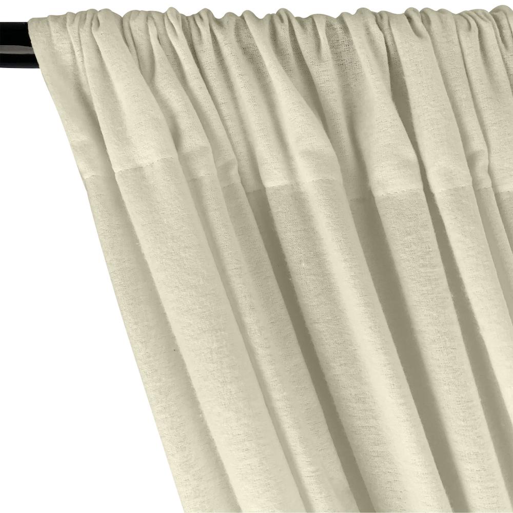 Natural Cotton Flannel Fabric Curtains with Pockets for Pipe Drape