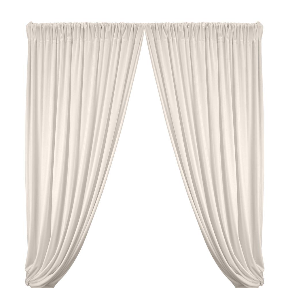 Off White Stretch Velvet Fabric Curtains with Pockets for Pipe Drape