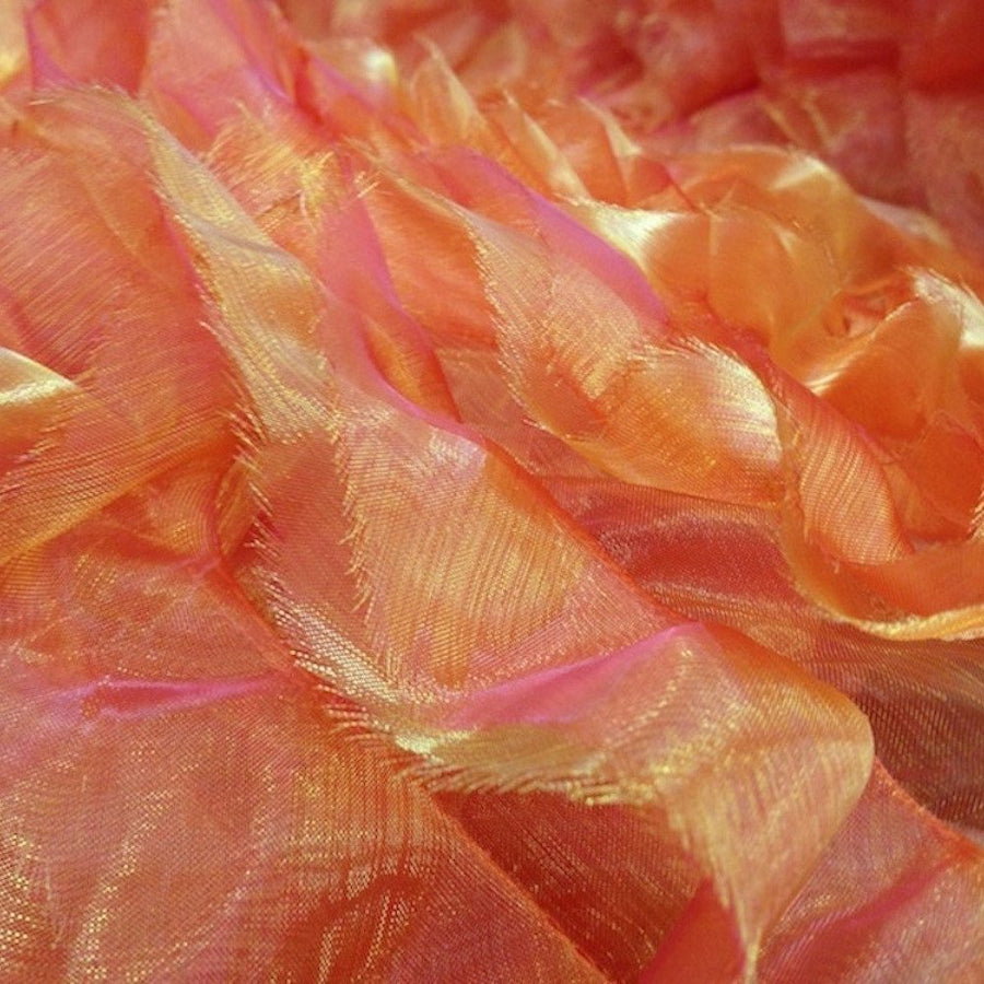 Orange Ruffle Organza Fabric 52/53" Wide $19.99/Yard 100%Polyester