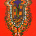 Orange Dashiki Fabric Angelina Print Shirt 100% Cotton By the Yard