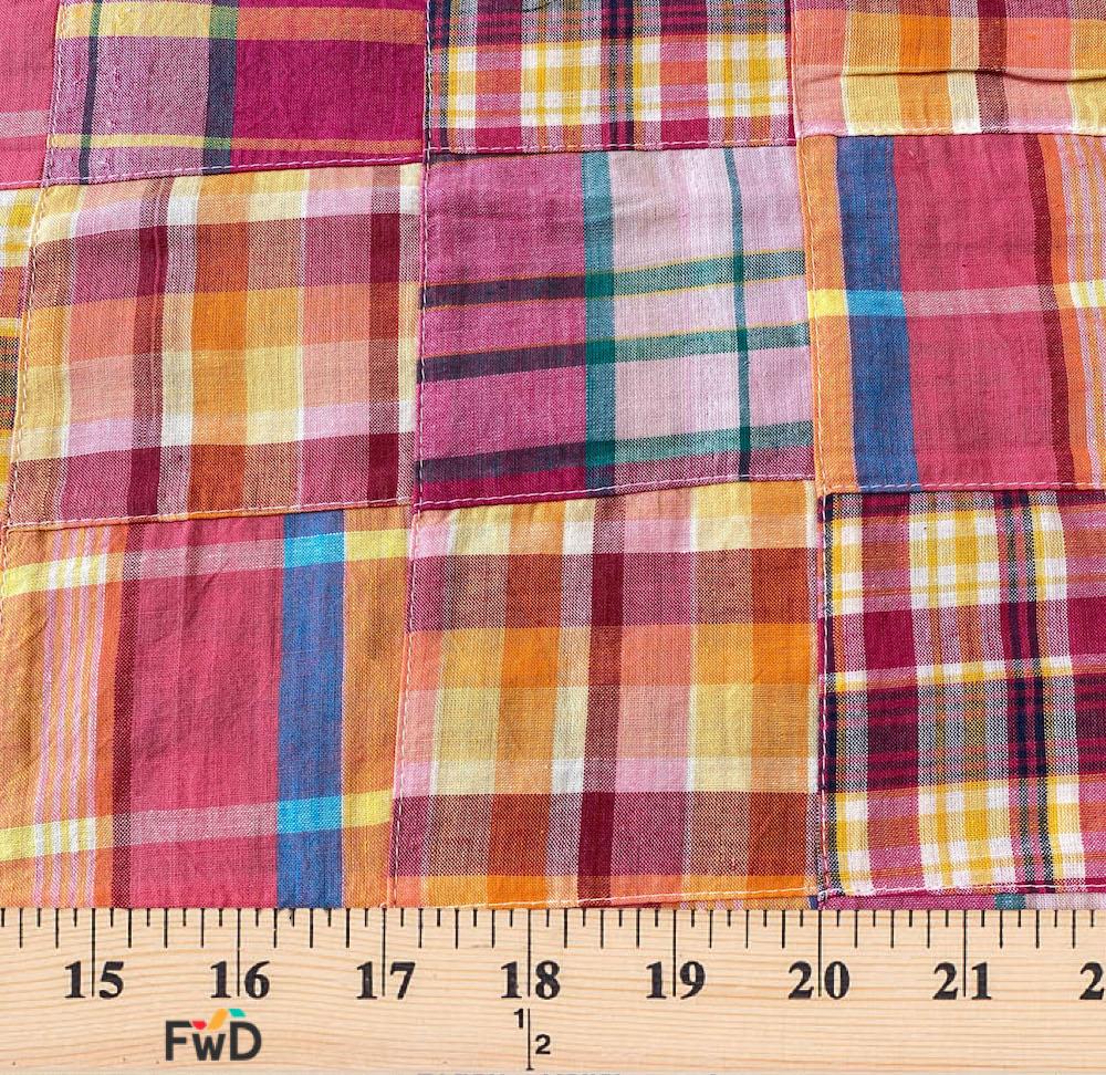 Isabella Patchwork Nantucket Madras Plaid Fabric 100% Cotton 45" Wide