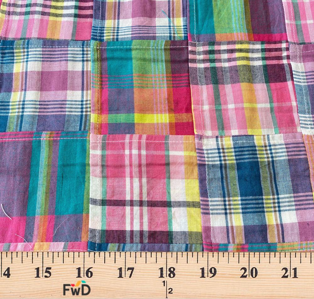 Mallory Patchwork Nantucket Madras Plaid Fabric 100% Cotton 45" Wide
