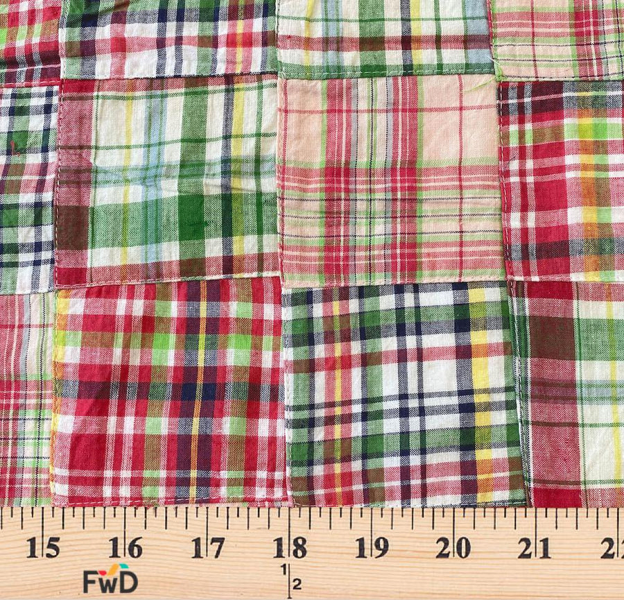 Sebastian Patchwork Nantucket Madras Plaid Fabric 100% Cotton 45" Wide