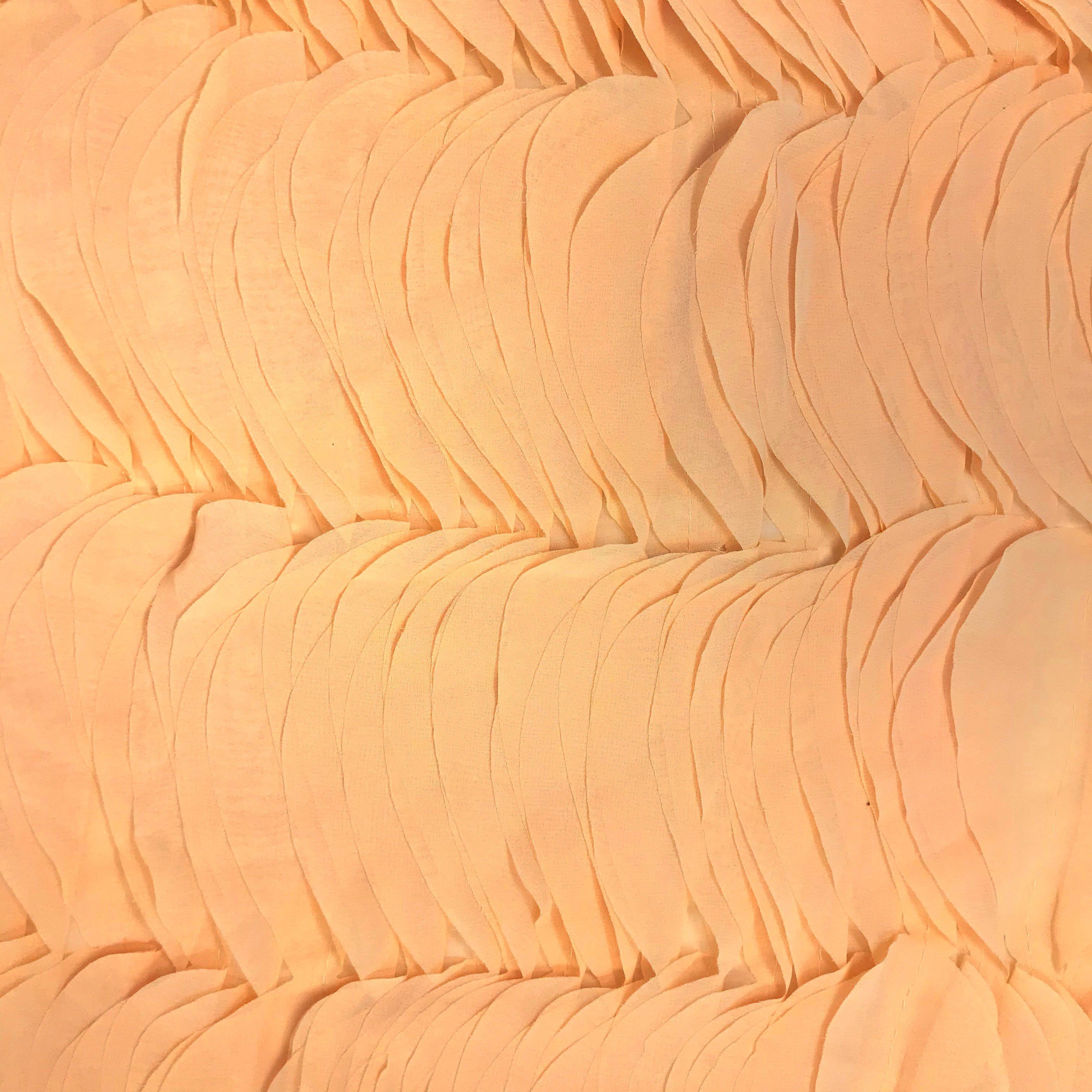 Peach Leaf Ruffle Chiffon Fabric 60" Wide Sold By The Yard