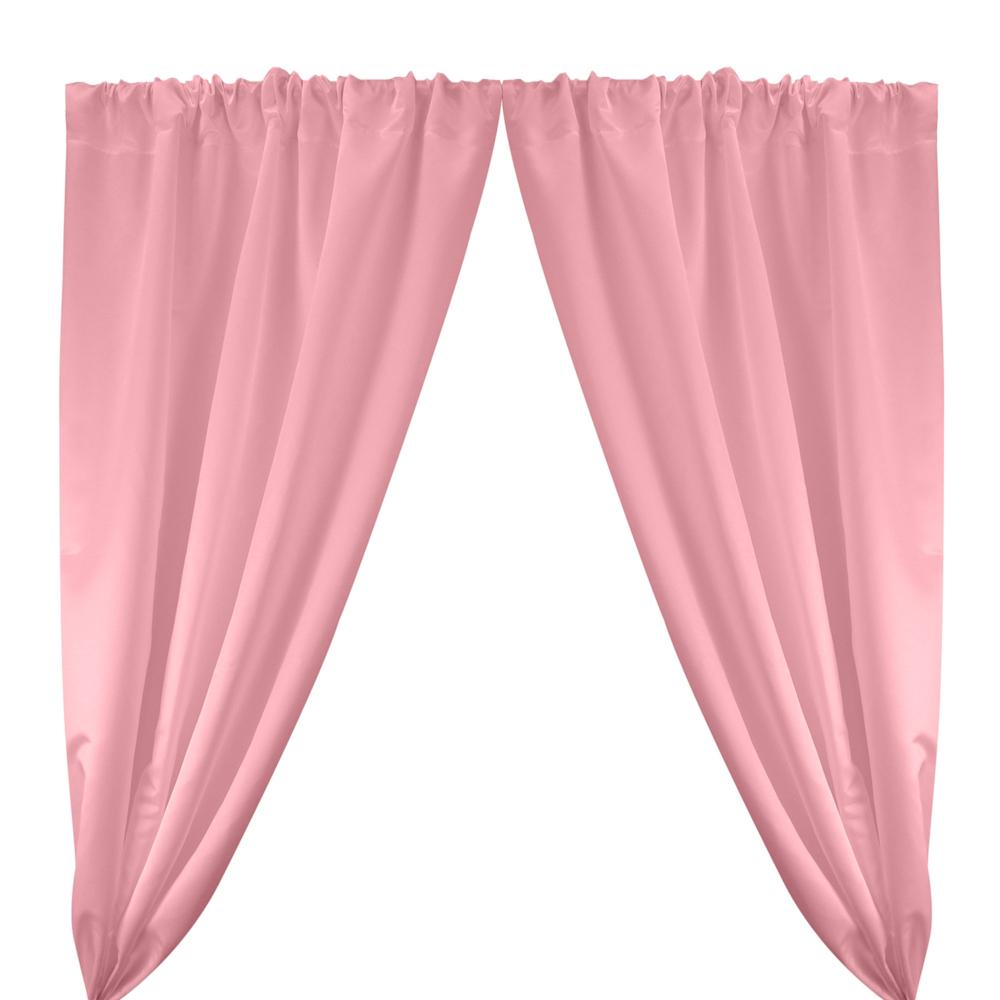Pink Matte Satin (Peau de Soie) Fabric Curtains with Pockets for Pipe Drape