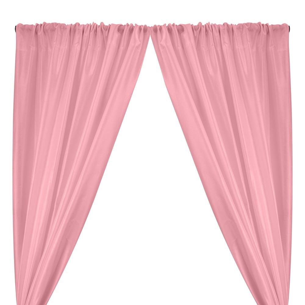Pink Polyester Dupioni Fabric Curtains with Pockets for Pipe Drape