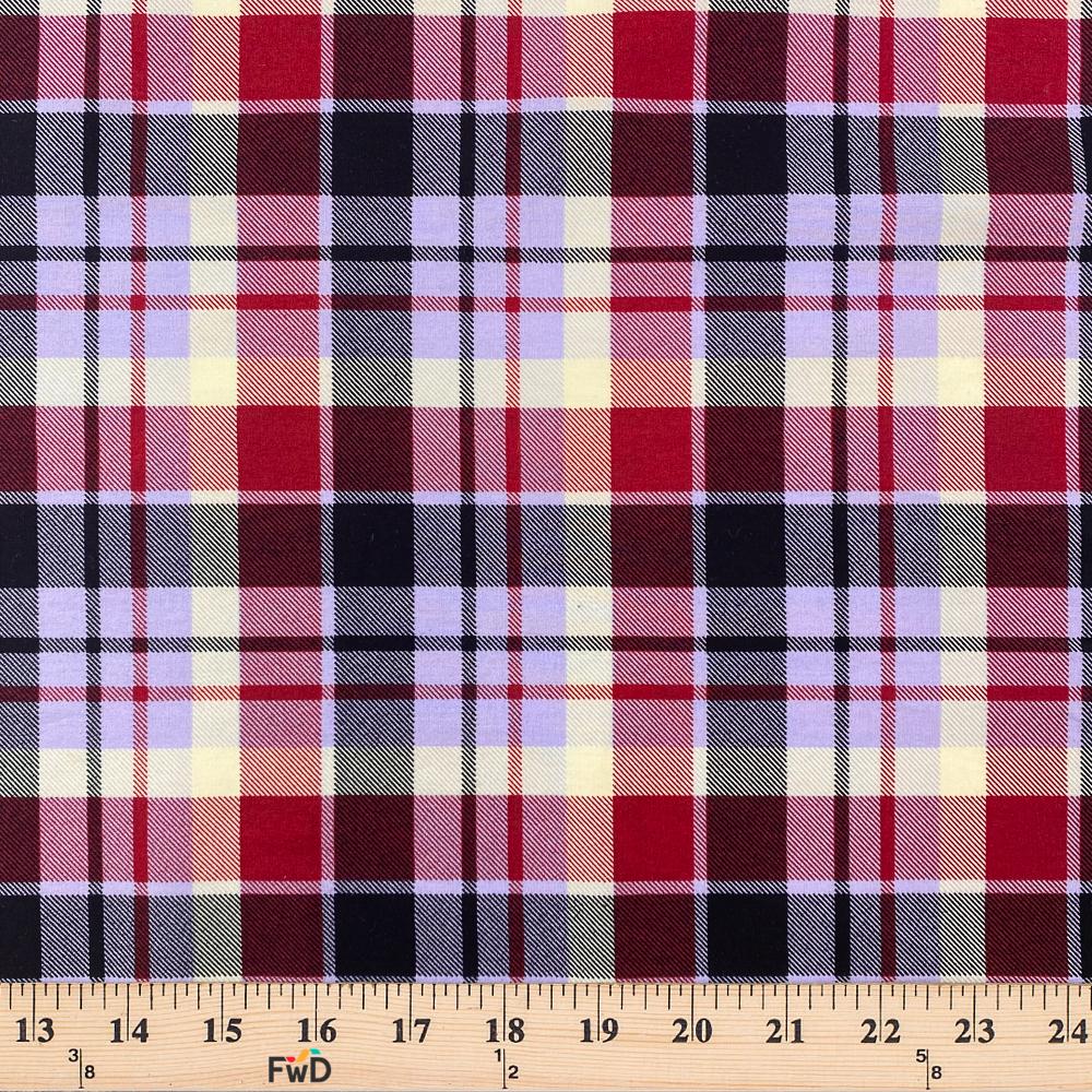 Plaid Printed Broadcloth Fabric