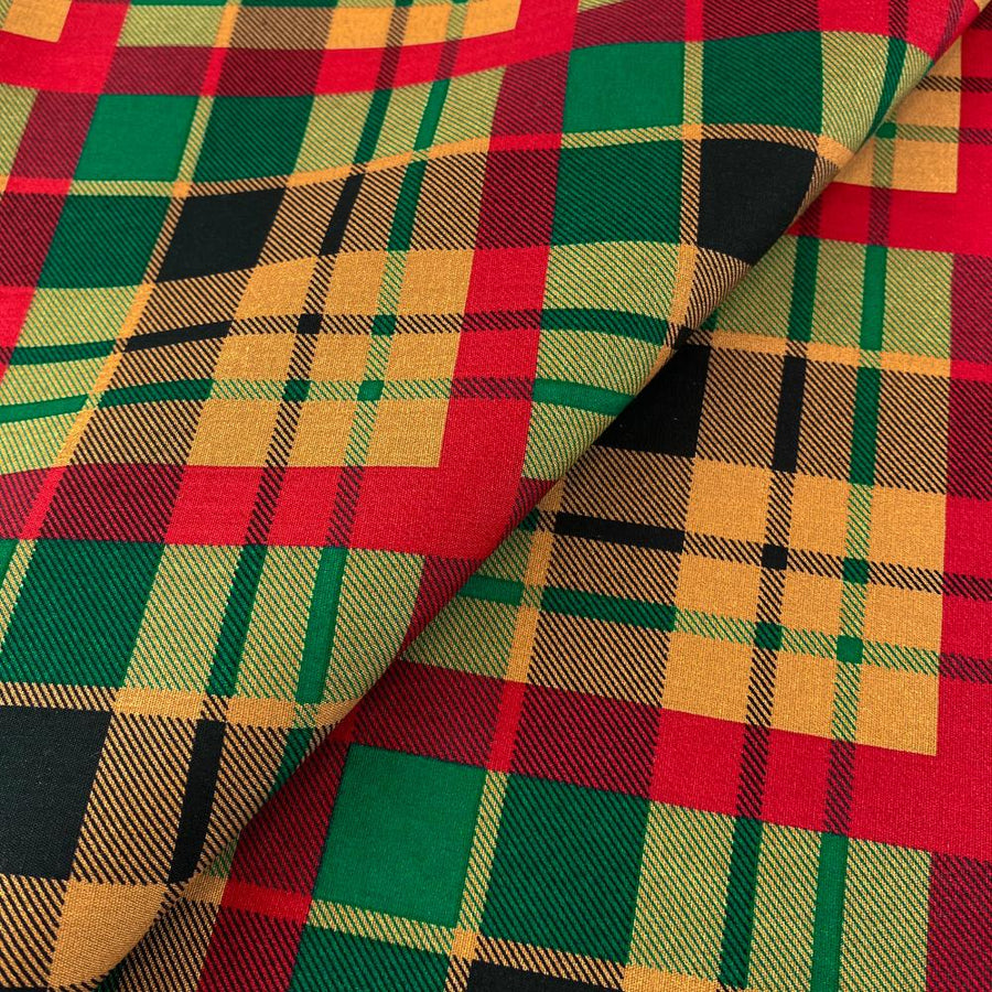 Plaid Printed Broadcloth Fabric