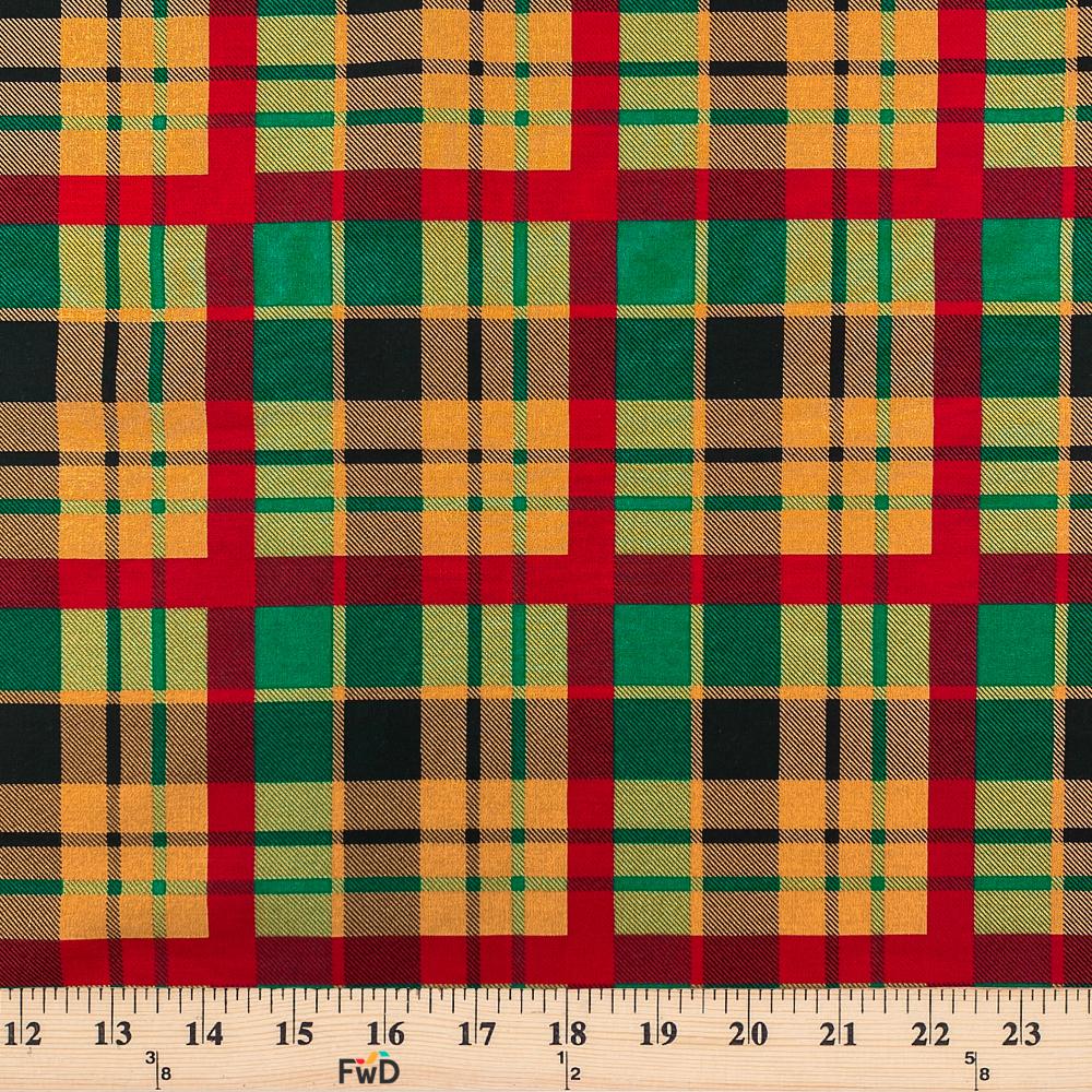 Plaid Printed Broadcloth Fabric