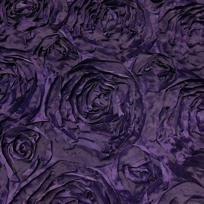 Purple Satin Ruffle Rosette Fabric 52/54" Wide Sold BTY