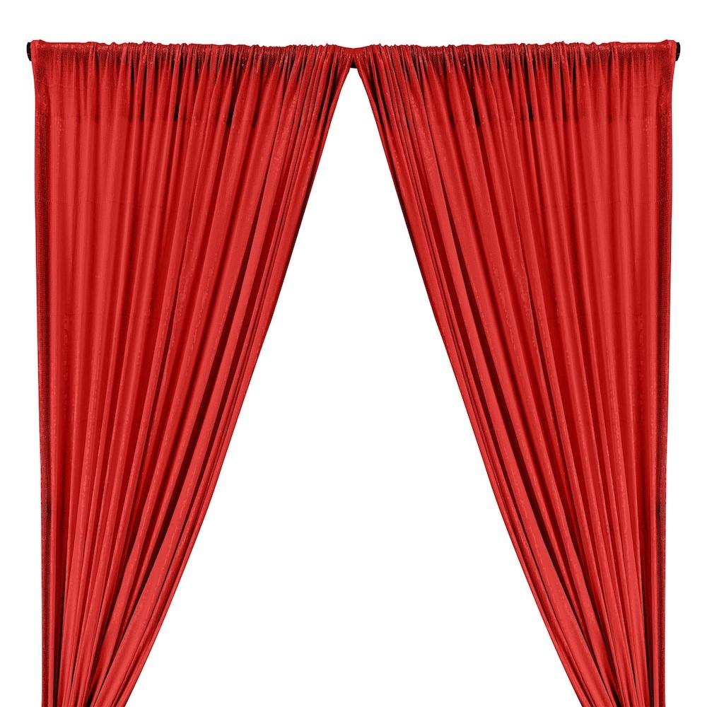 Red All-Over Micro Sequins Starlight On Stretch Mesh Fabric Curtains ...