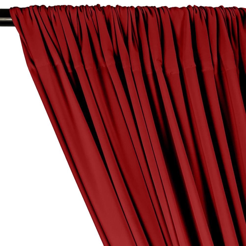 Red ITY Knit Stretch Jersey Fabric Curtains with Pockets for Pipe Drape