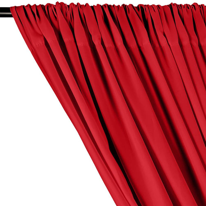Red Peachskin Fabric Curtains with Pockets for Pipe Drape