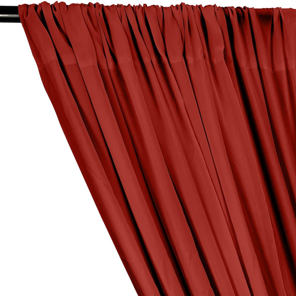 Red Rayon Challis Fabric Curtains with Pockets for Pipe Drape