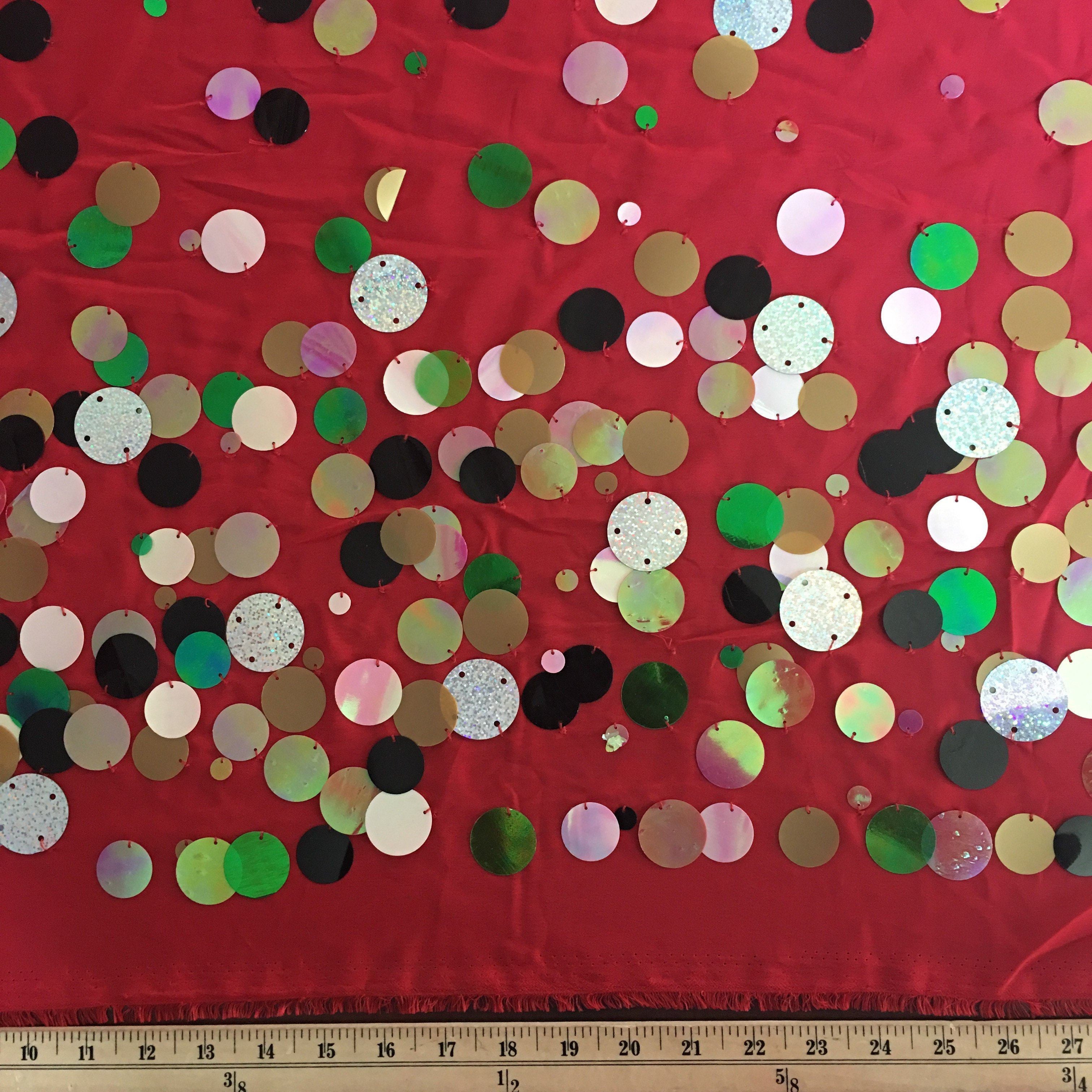 Red Sprinkle Sequin Fabric 56" Wide Sold By The Yard