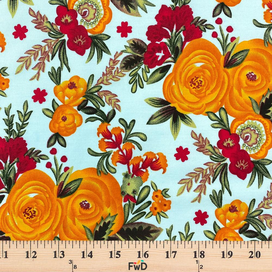 Rose Printed Broadcloth Fabric