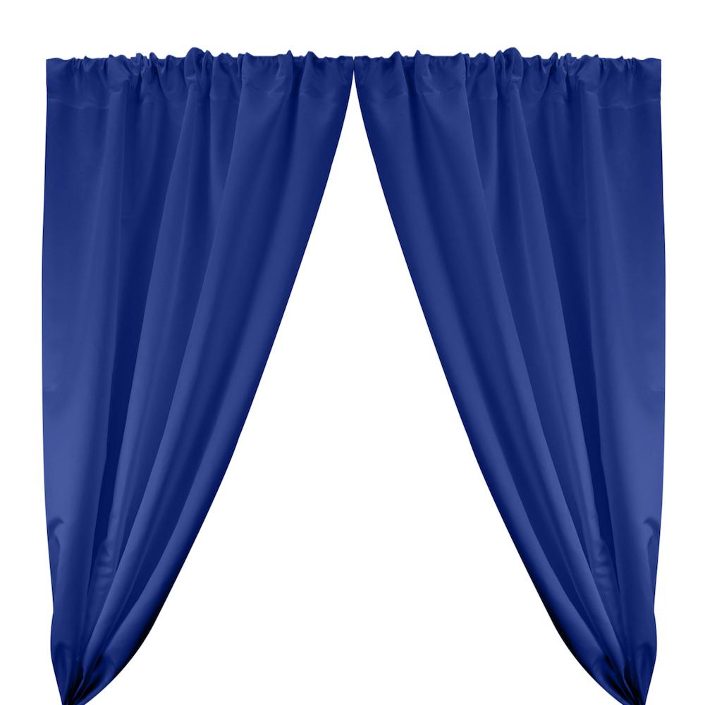 Royal Blue Matte Satin (Peau de Soie) Fabric Curtains with Pockets for ...