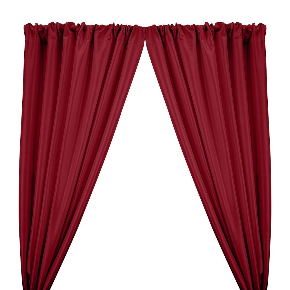 Ruby Red Stretch Taffeta Fabric Curtains with Pockets for Pipe Drape