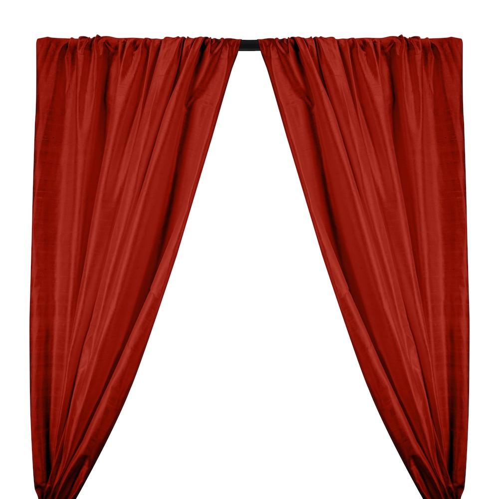 Ruby Red Silk Dupioni (54 Inch) Fabric Pipe & Drape Pocket Curtains
