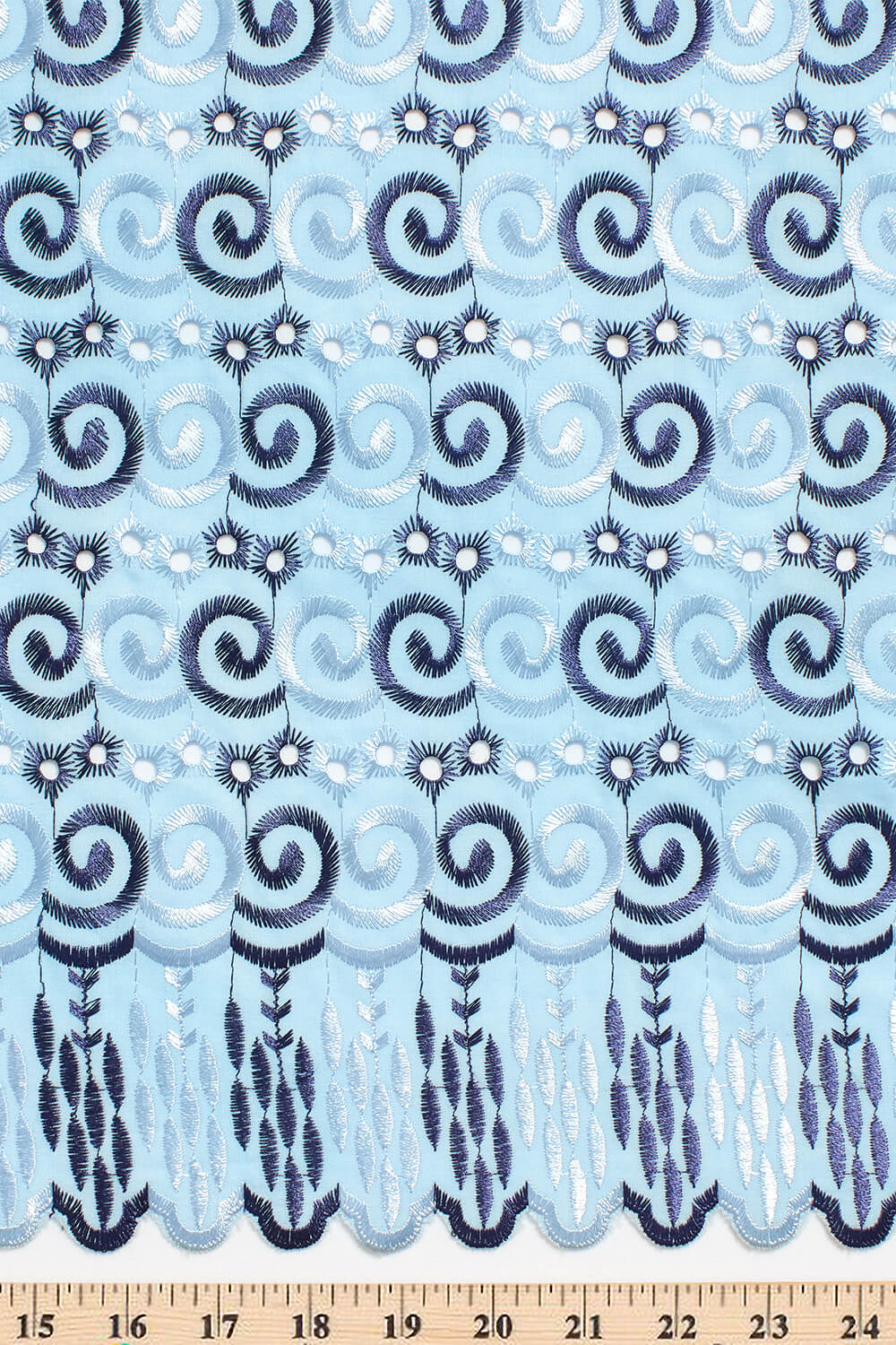 Two-Tone Spiral Embroidered Eyelet | Fabric Wholesale Direct