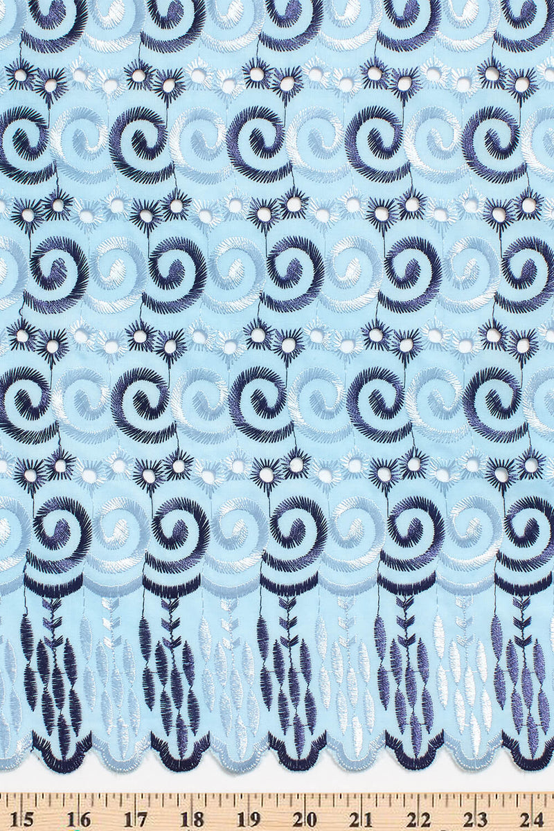 Two-Tone Spiral Embroidered Eyelet | Fabric Wholesale Direct
