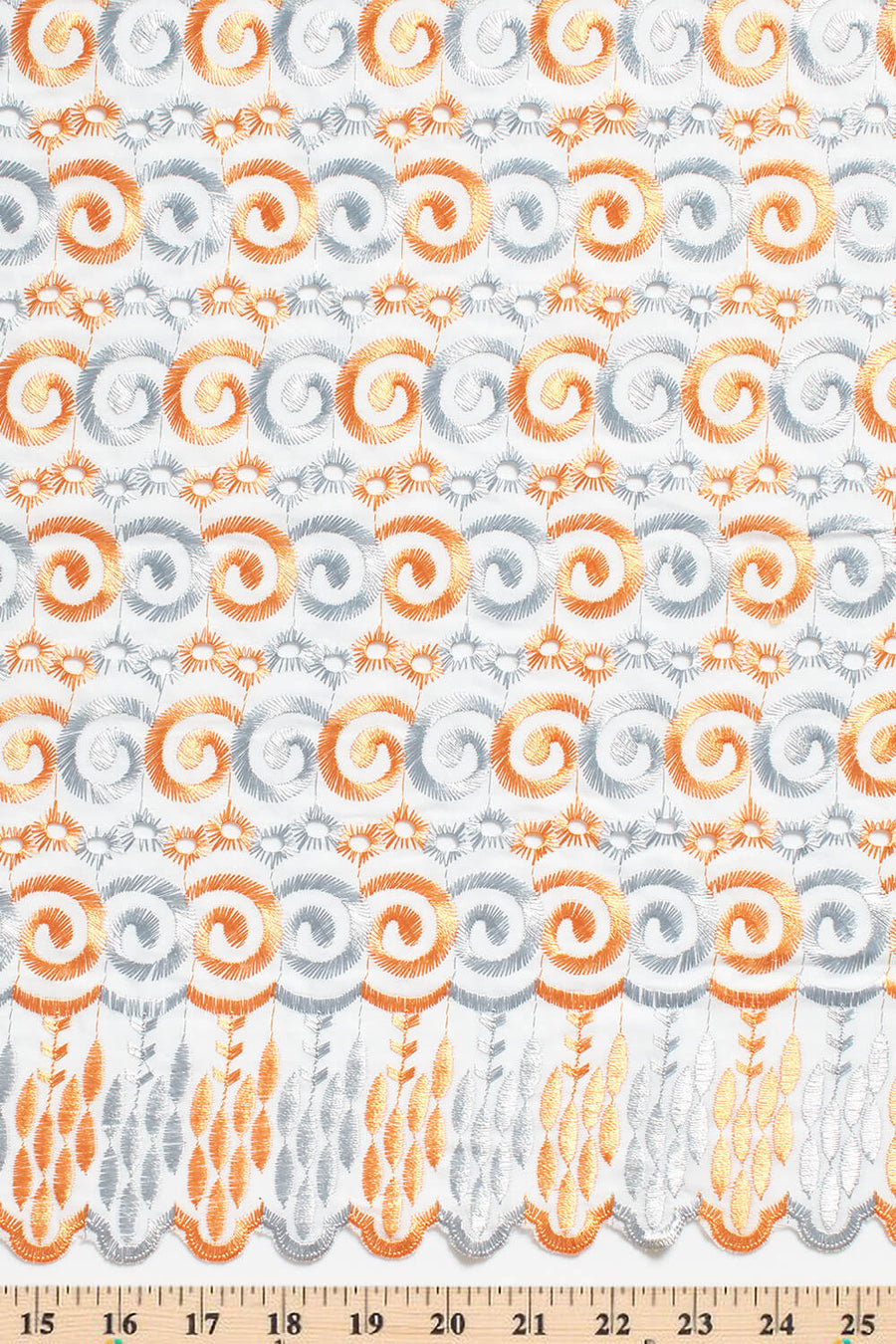 Two-Tone Spiral Embroidered Eyelet | Fabric Wholesale Direct