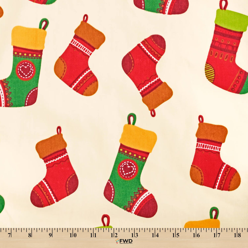 Stocking Printed Broadcloth Fabric