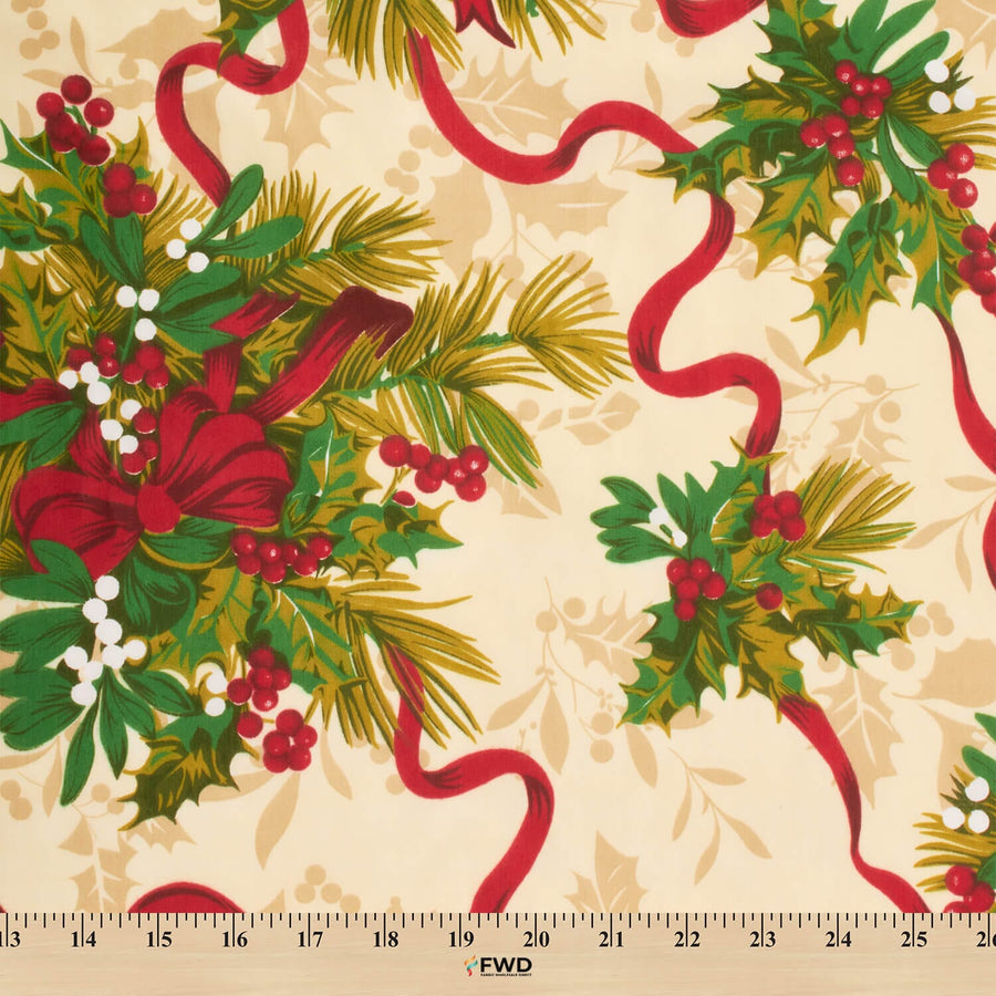 Mistletoe Printed Broadcloth Fabric