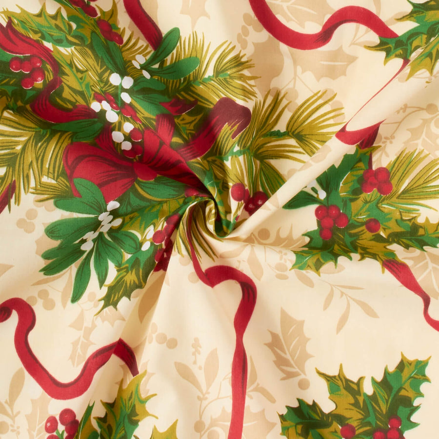 Mistletoe Printed Broadcloth Fabric