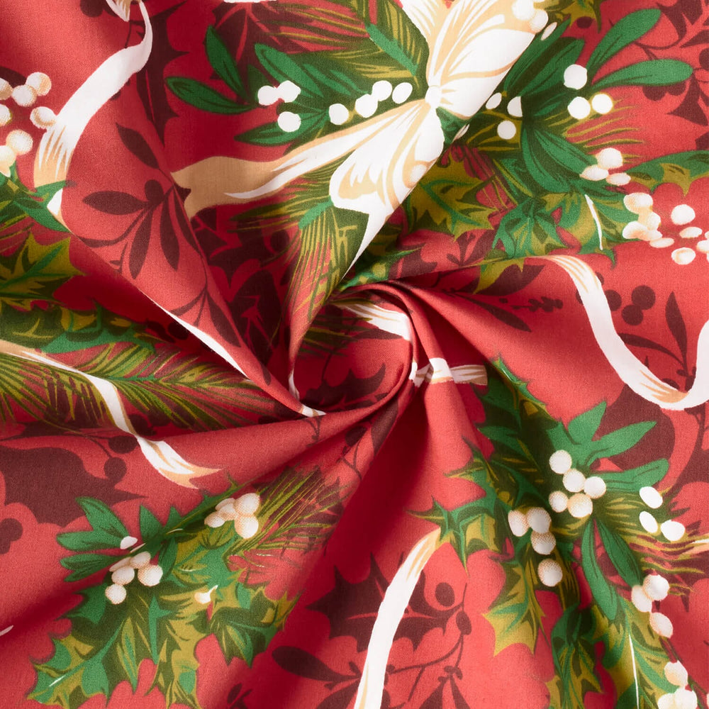 Mistletoe Printed Broadcloth Fabric