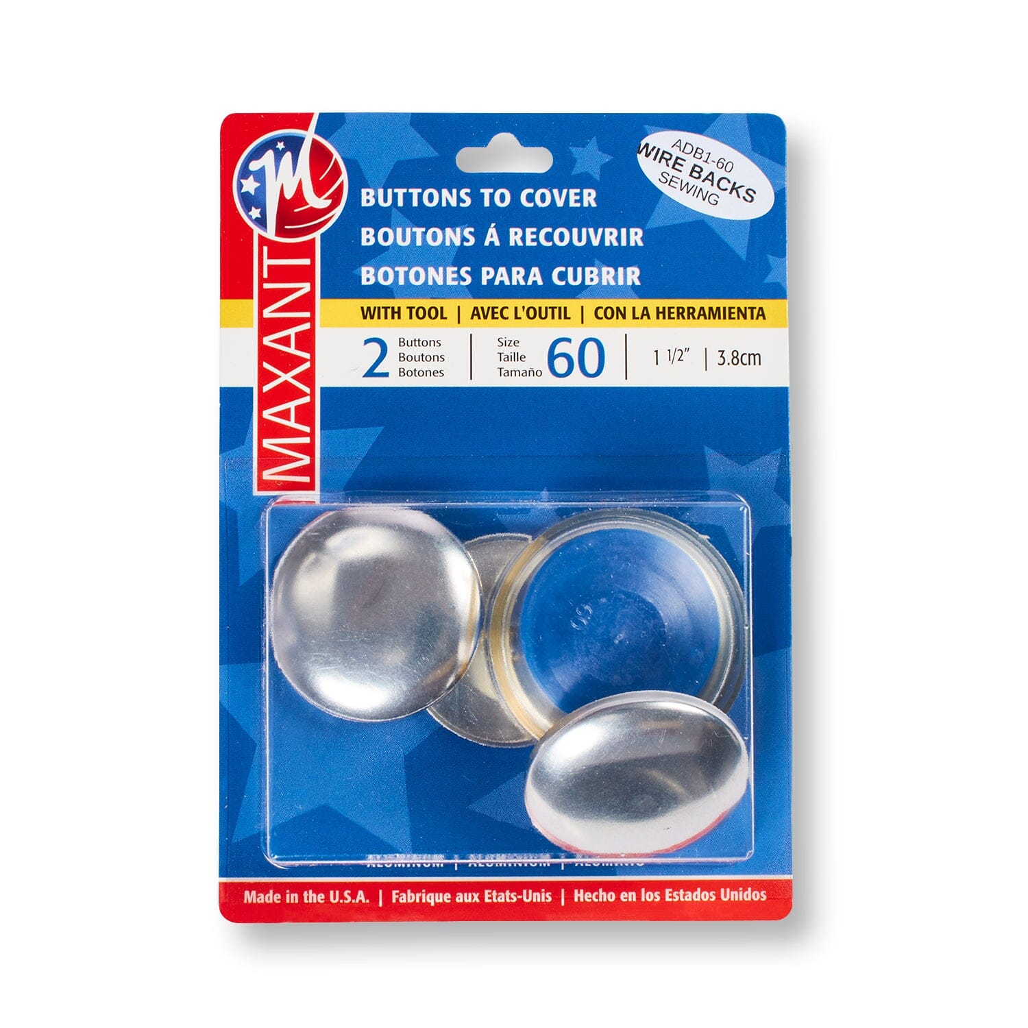 Buttons To Cover 60L (38mm) Tool & Button Kit