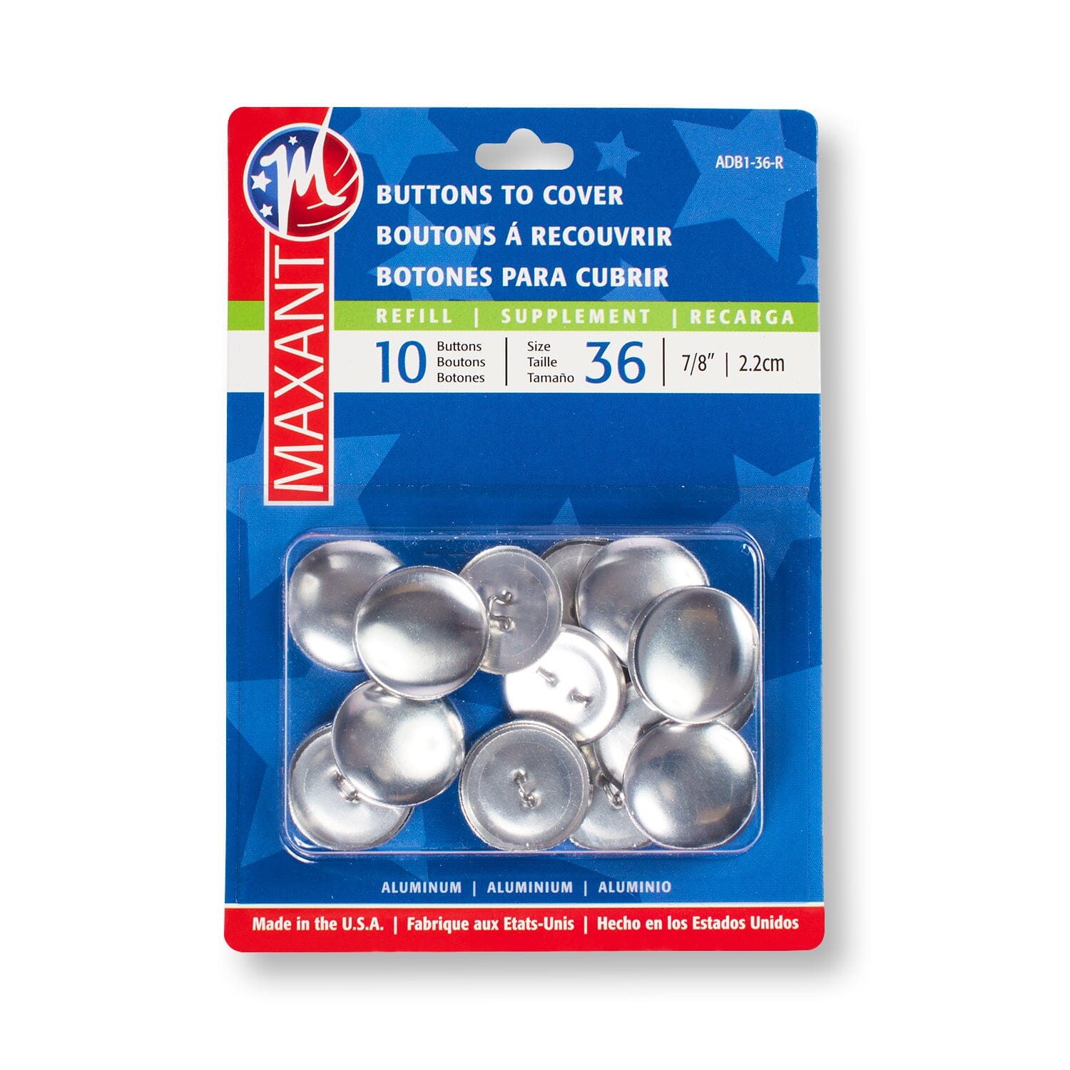 Buttons To Cover 36L (22mm) Button Refill