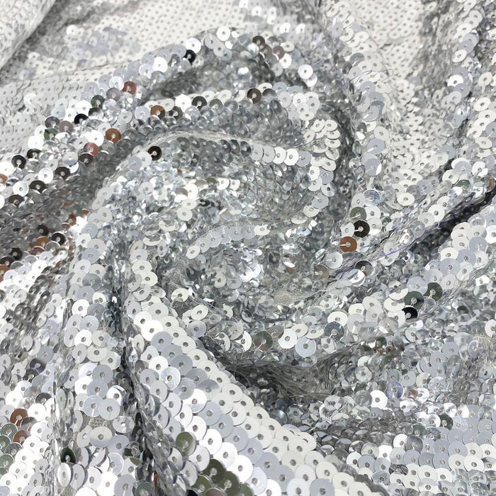 All-Over Small Sequins On Mesh Fabric By The Yard