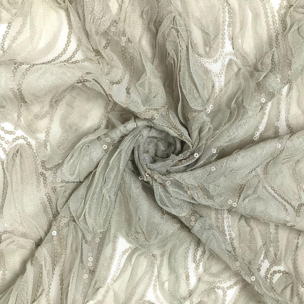 Silver Mesh Ribbon on Mesh Fabric 52" Wide Sold/BTY ON SALE $9.99