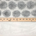 Silver Metallic Rosette on Mesh Fabric 50" Wide Sold By The Yard