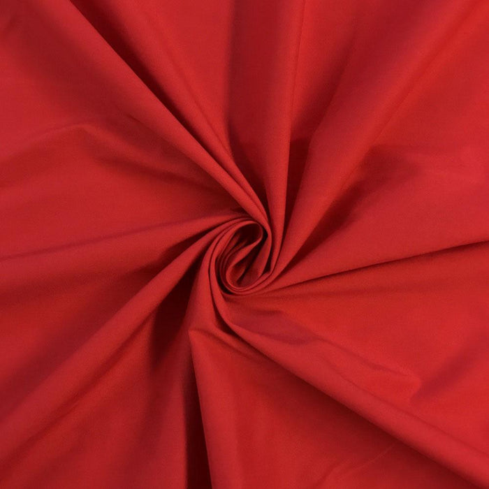 Red Stretch Broadcloth Fabric Curtains with Pockets for Pipe Drape