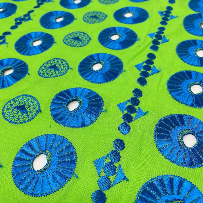 Discus Embroidery on Organza Lace Fabric 52" Wide $14.99/Yard