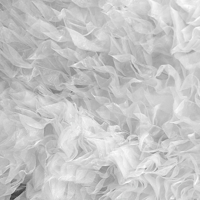 White Ruffle Organza Fabric 52/53" Wide $19.99/Yard 100%Polyester