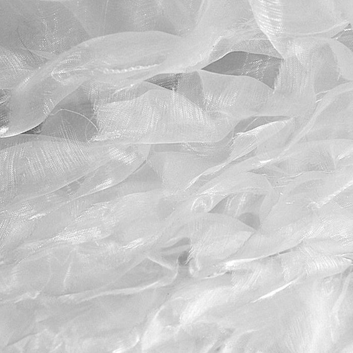 White Ruffle Organza Fabric 52/53" Wide $19.99/Yard 100%Polyester