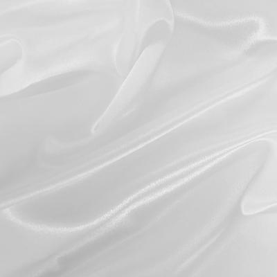 White Crepe Back Satin Fabric Curtains with Pockets for Pipe Drape