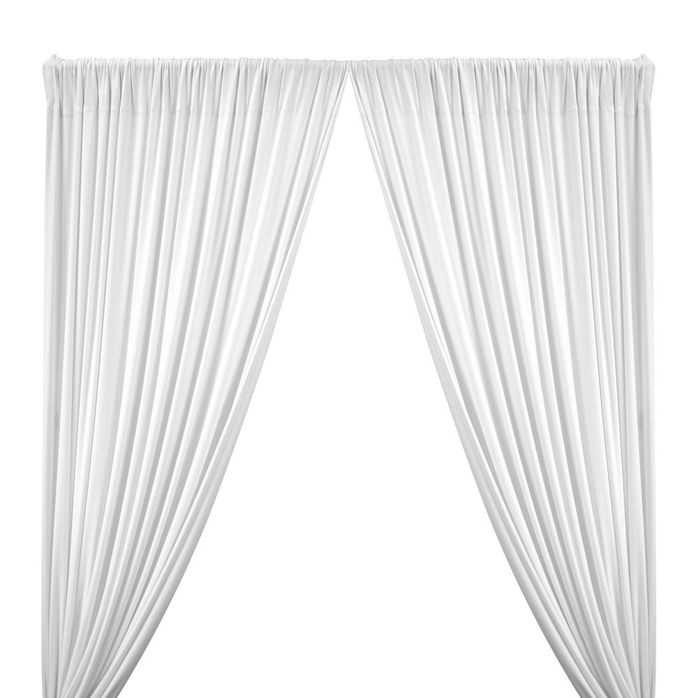 White DTY Double-Sided Brushed Fabric Curtains with Pockets for Pipe Drape
