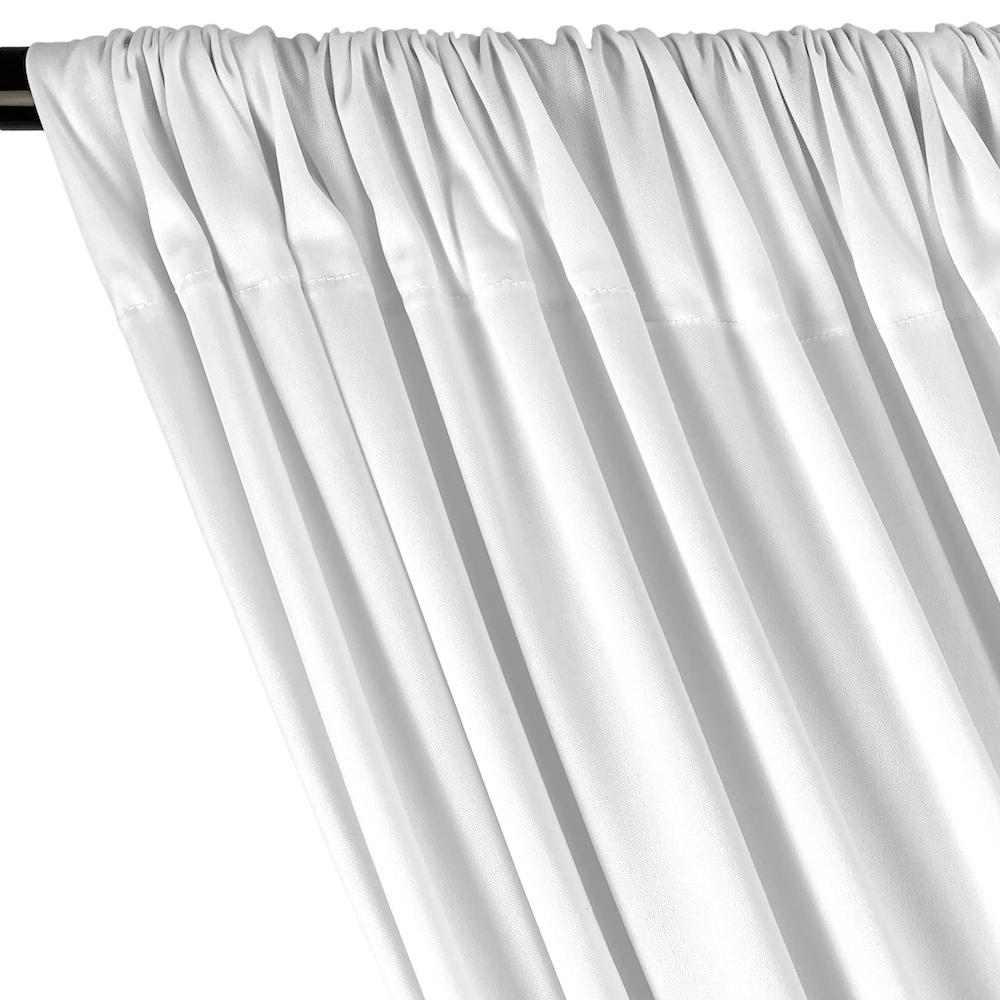 White Interlock Knit Fabric Curtains with Pockets for Pipe Drape