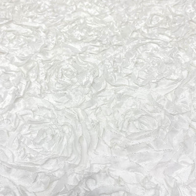 White Satin Ruffle Rosette Fabric 54" Wide Sold BTY On Sale!