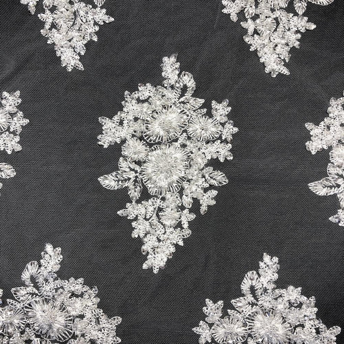 Spruce Bridal Lace Beaded Fabric $49.95/Yard Sold BTY Many Colors
