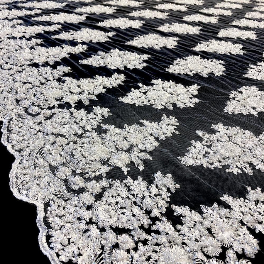 Spruce Bridal Lace Beaded Fabric $49.95/Yard Sold BTY Many Colors